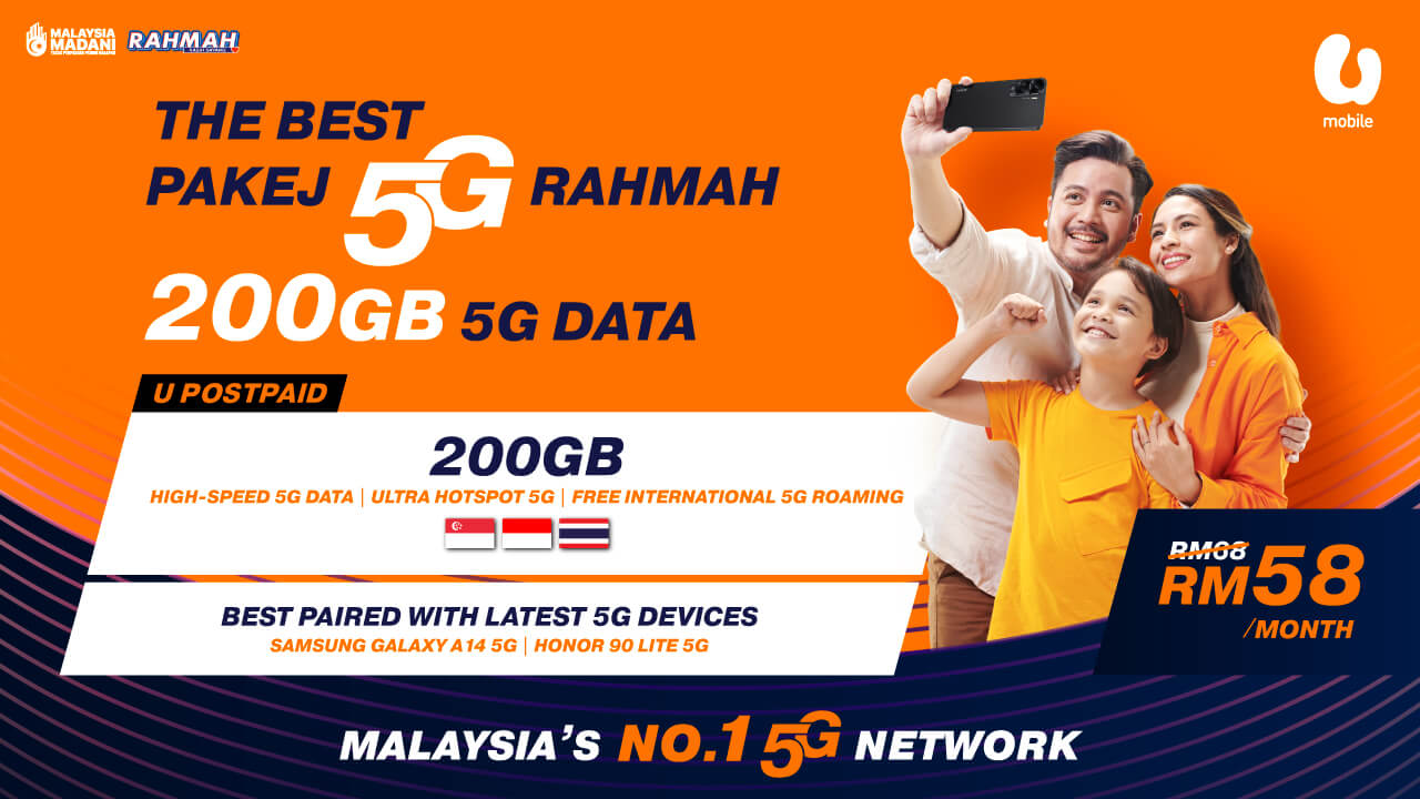 U Mobile Upgrades U Postpaid 68 Plan By Doubling Its Quota To 200GB 5G ...