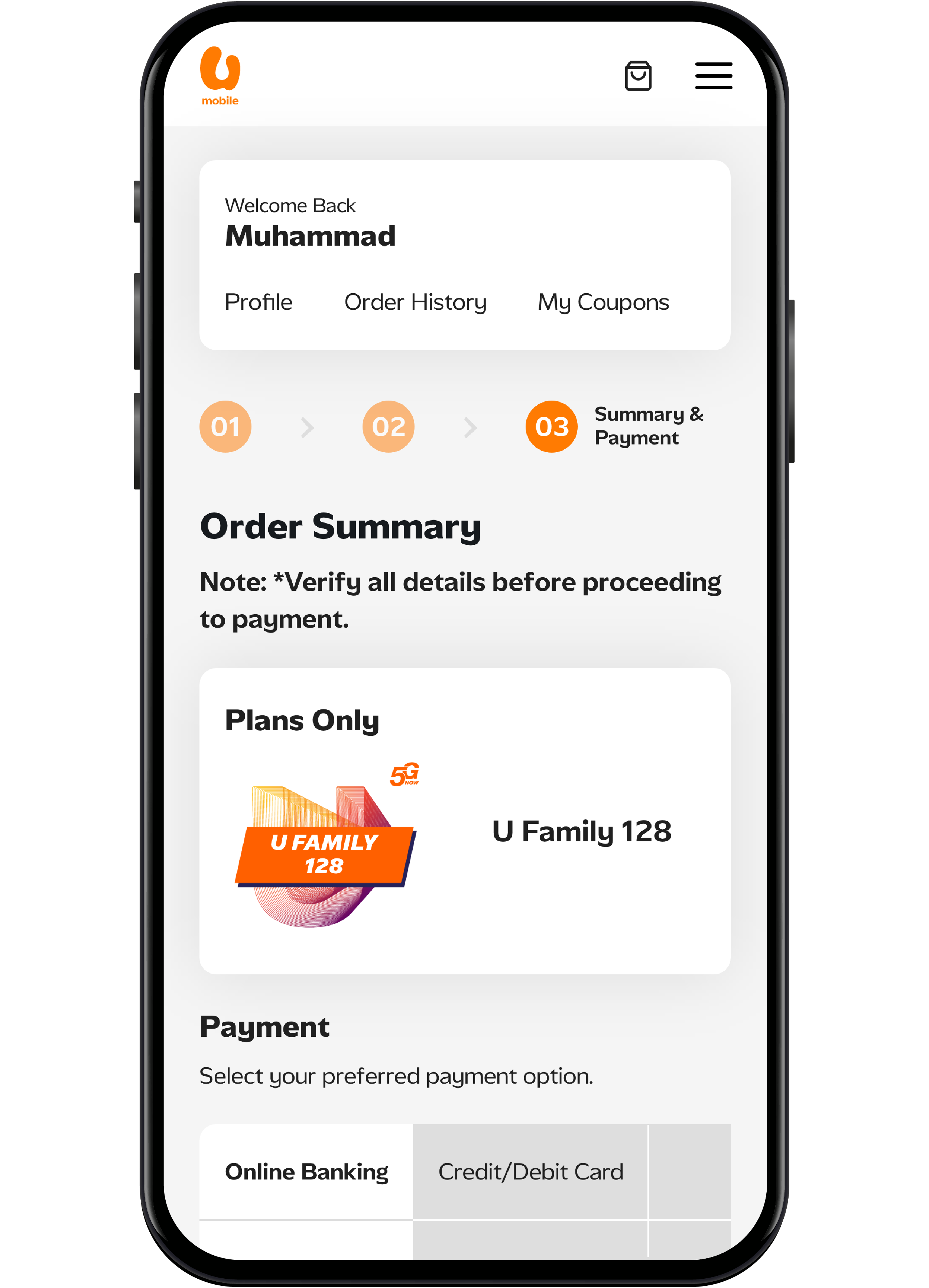 Upgrade Your Plan via the MyUMobile App | Support | U Mobile