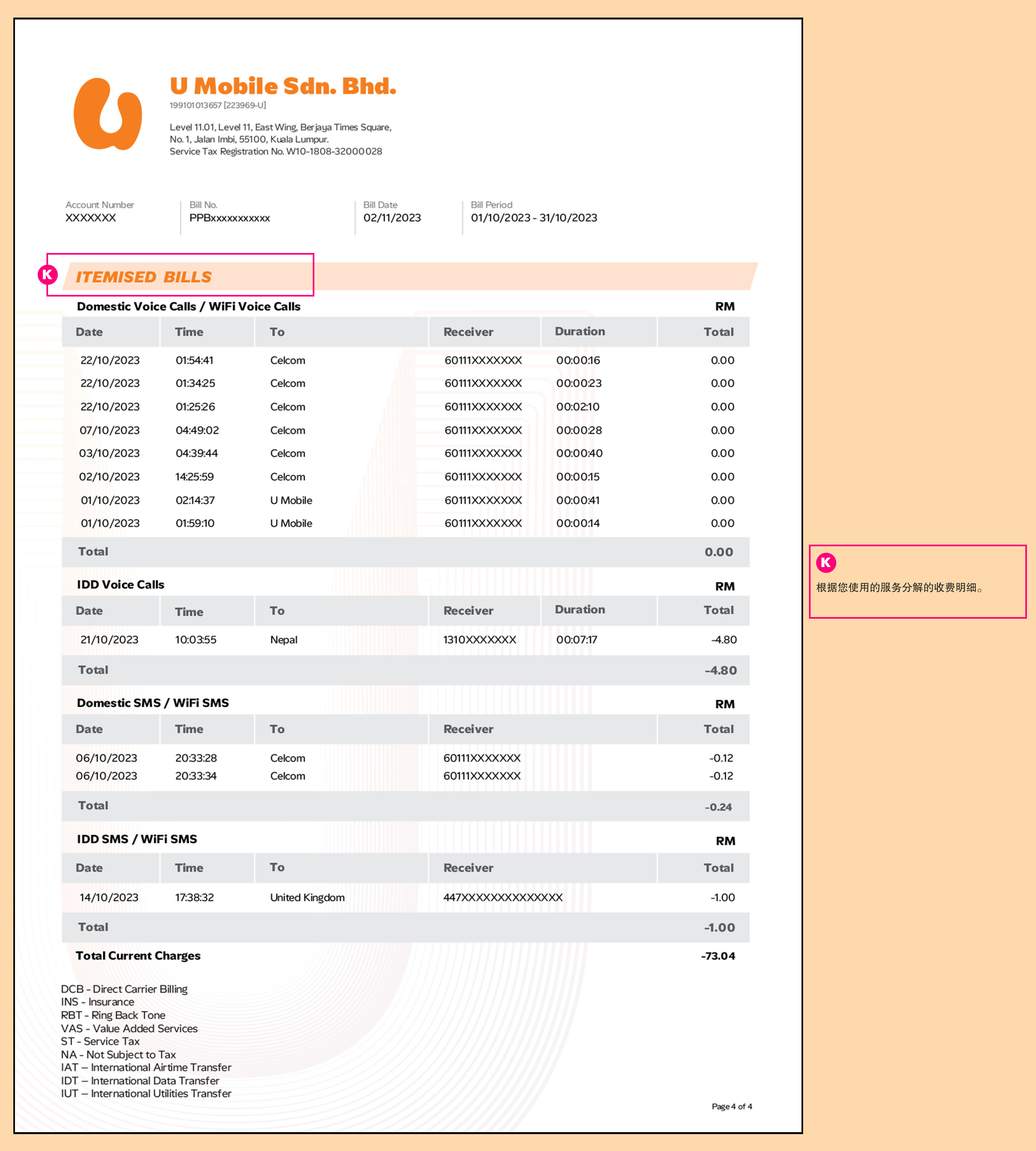 了解 U Mobile 账单 | 支援 | U Mobile